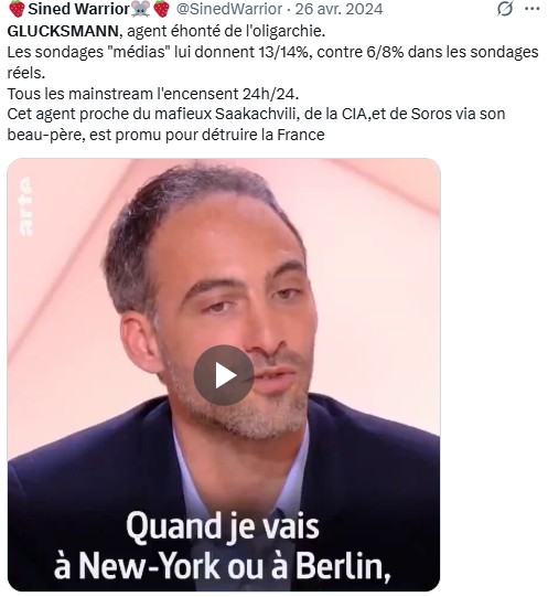 LCI nous construit le candidat du système Glucksmann , tout sonne faux ...